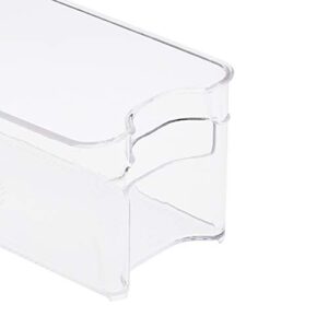 Amazon Basics Plastic Fridge Storage Bin - Narrow (2-Pack), White