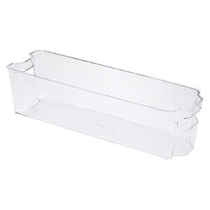 Amazon Basics Plastic Fridge Storage Bin - Narrow (2-Pack), White