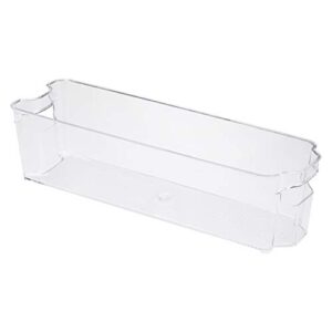 Amazon Basics Plastic Fridge Storage Bin - Narrow (2-Pack), White