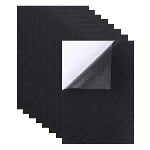 Perzodo 8 Pieces Self Adhesive Black Crafting Felt Fabric Back Sheets, 8.3 by 11.8" (A4 Size), Durable and Water Resistant, Multi-Purpose, Perfect for Holiday Crafts