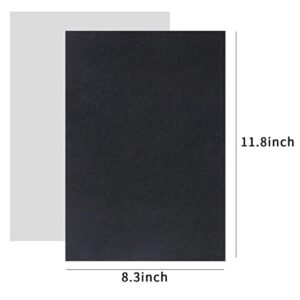 Perzodo 8 Pieces Self Adhesive Black Crafting Felt Fabric Back Sheets, 8.3 by 11.8" (A4 Size), Durable and Water Resistant, Multi-Purpose, Perfect for Holiday Crafts