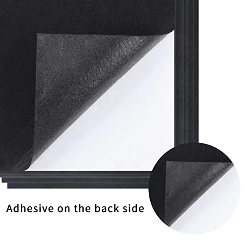 Perzodo 8 Pieces Self Adhesive Black Crafting Felt Fabric Back Sheets, 8.3 by 11.8" (A4 Size), Durable and Water Resistant, Multi-Purpose, Perfect for Holiday Crafts