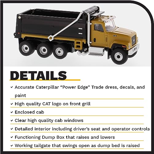 Cat Caterpillar CT681 Dump Truck Yellow and Black High Line Series 1/87 (HO) Scale Diecast Model by Diecast Masters 85514