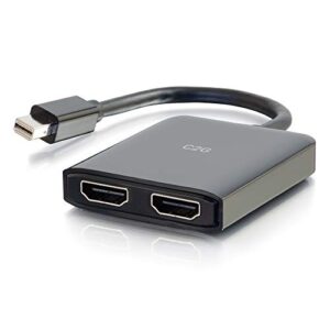 c2g 54292 usb powered 4k 2-port mini displayport to hdmi mst hub monitor splitter, black