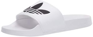 adidas originals men's adilette lite slide, white/core black/white, 11