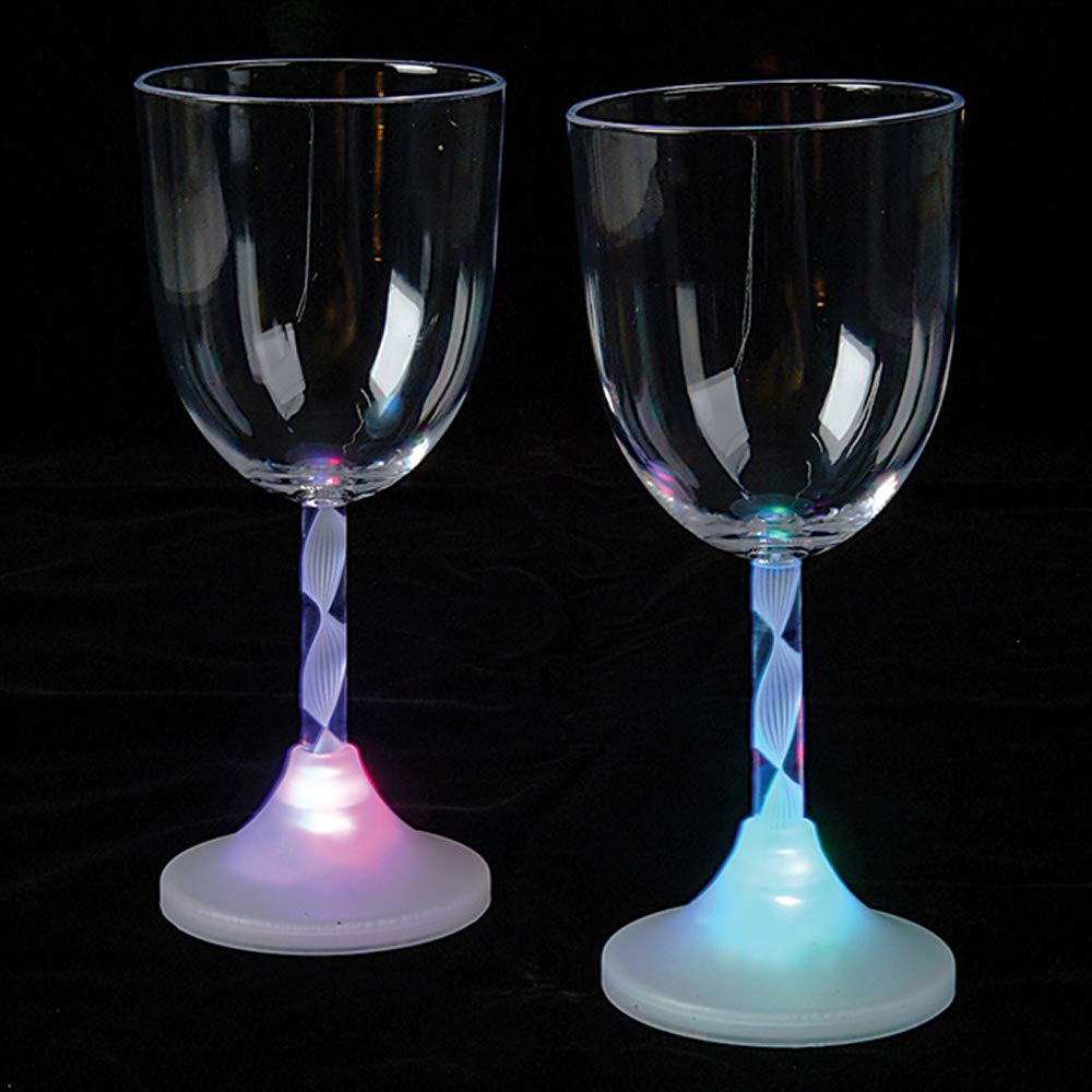 Flashing Panda Party Pack of 12 LED Light Up Flashing 9 oz Novelty Acrylic Wine Goblets