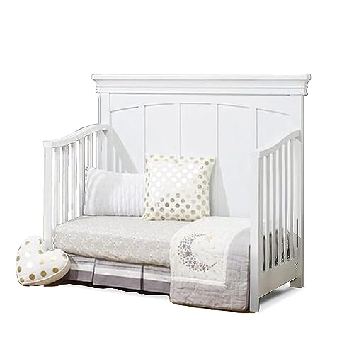 Sorelle Furniture Modesto Crib, Classic 4-In-1 Convertible Crib, White Crib Made of Wood, Non-Toxic Finish, Wooden Baby Bed, Toddler Bed, Child’s Daybed and Full-Size Bed, Nursery Furniture-White