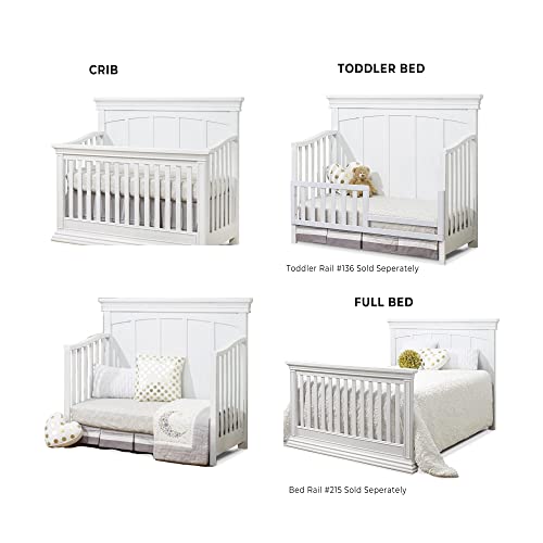 Sorelle Furniture Modesto Crib, Classic 4-In-1 Convertible Crib, White Crib Made of Wood, Non-Toxic Finish, Wooden Baby Bed, Toddler Bed, Child’s Daybed and Full-Size Bed, Nursery Furniture-White