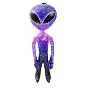 Novelty Treasures Colorful UFO Alien Inflate 3 Pack Space Galaxy Tie Dye Rainbow Party Decorations