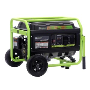 green-power america portable generator 5250 watt gasoline powered, manual start, 12v-8.3a charging outlets, home back up & rv ready gn5250dw