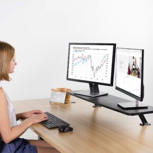 VIVO Black Clamp-on Large 40 inch Ergonomic Desk Shelf, Dual Computer Monitor and Laptop Riser Stand - Desk Organizer for 2 Screens STAND-SHELF40B