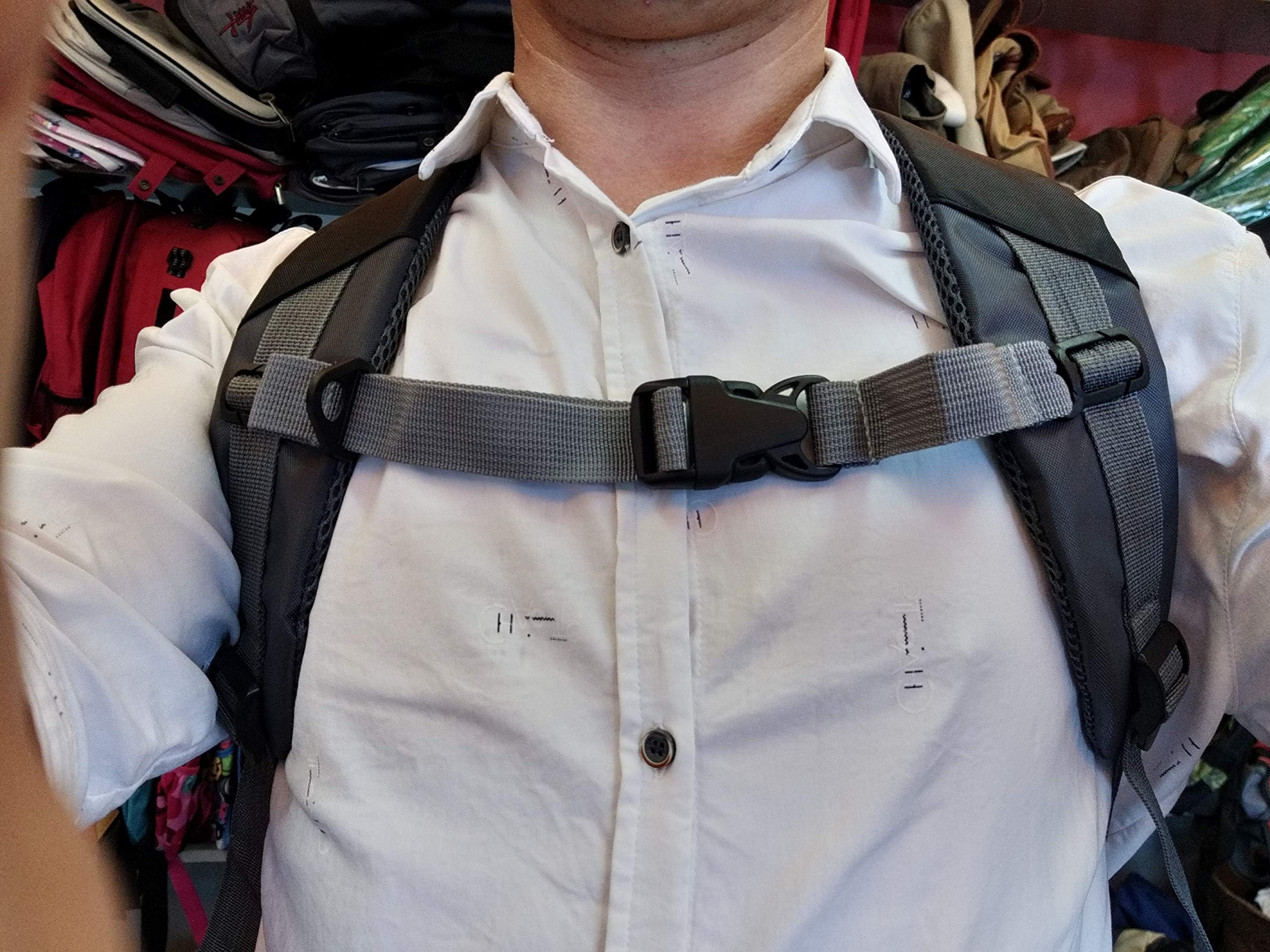 Amlrt HDHYK Backpack Chest Strap- Nylon -Suitable for Webbing on The Backpack up to1in. Gray