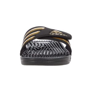 adidas Unisex Adissage Slides Sandal, Black/Gold Metallic/Black, 11 US Men