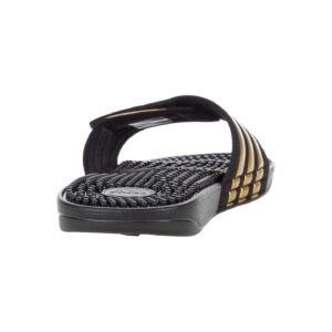 adidas Unisex Adissage Slides Sandal, Black/Gold Metallic/Black, 11 US Men