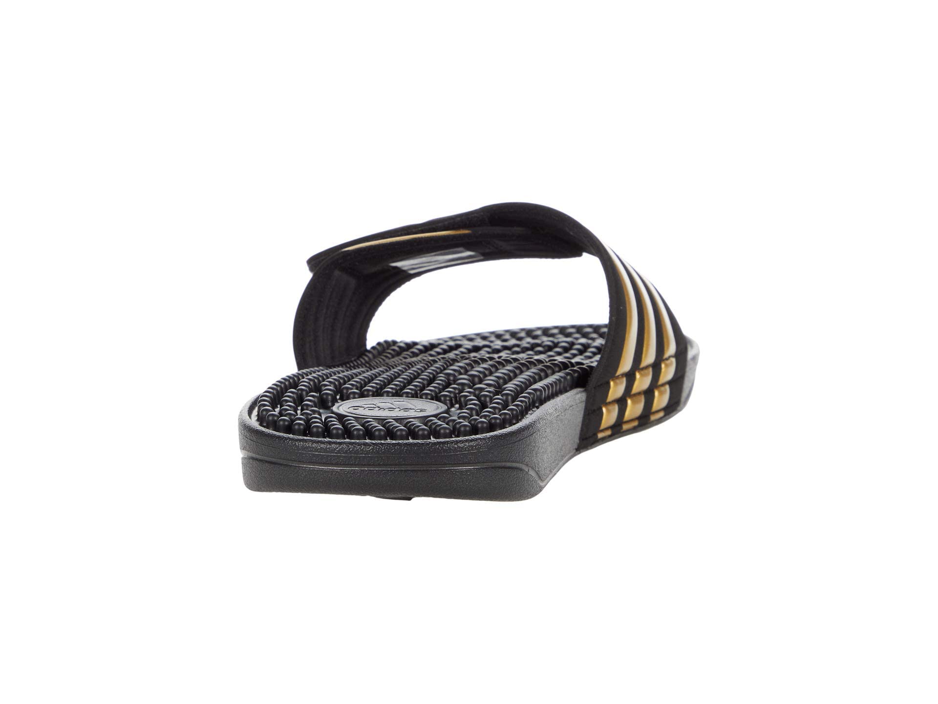 adidas Unisex Adissage Slides Sandal, Black/Gold Metallic/Black, 11 US Men