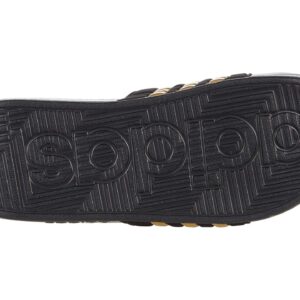 adidas Unisex Adissage Slides Sandal, Black/Gold Metallic/Black, 11 US Men