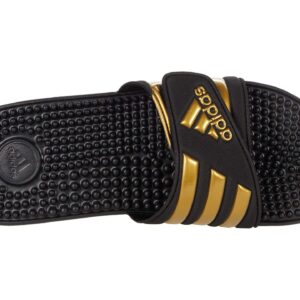 adidas Unisex Adissage Slides Sandal, Black/Gold Metallic/Black, 11 US Men