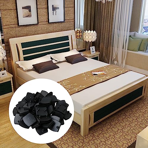 50mm Plastic Black Bed Slat Holders Caps Double Centre Caps Holders Replacement for Metal Frames Pack of 50