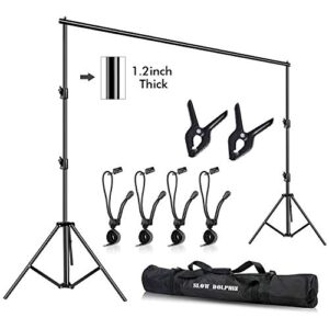 slow dolphin photo video studio 10ft (w) x 9.2ft (h) heavy duty adjustable photography backdrop stand background support system kit with carry bag