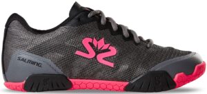 salming women's hawk squash/handball indoor sports shoes, gunmetal/pink, 9