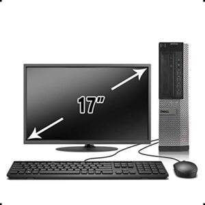 dell optiplex 990 desktop computer package - intel quad core i5 3.1-ghz, 8gb ram, 500gb hdd, 17 inch lcd, dvd, keyboard, mouse, usb wifi adapter, windows 10 (renewed)