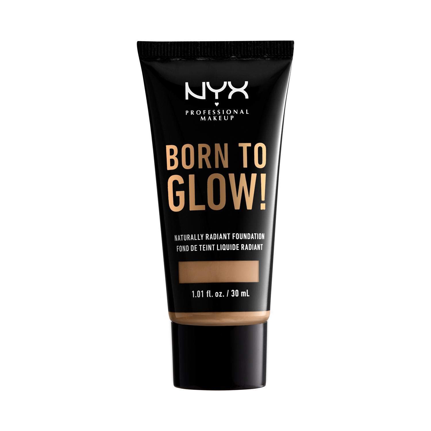 NYX PROFESSIONAL MAKEUP Born To Glow Naturally Radiant Foundation, Medium Coverage - Caramel