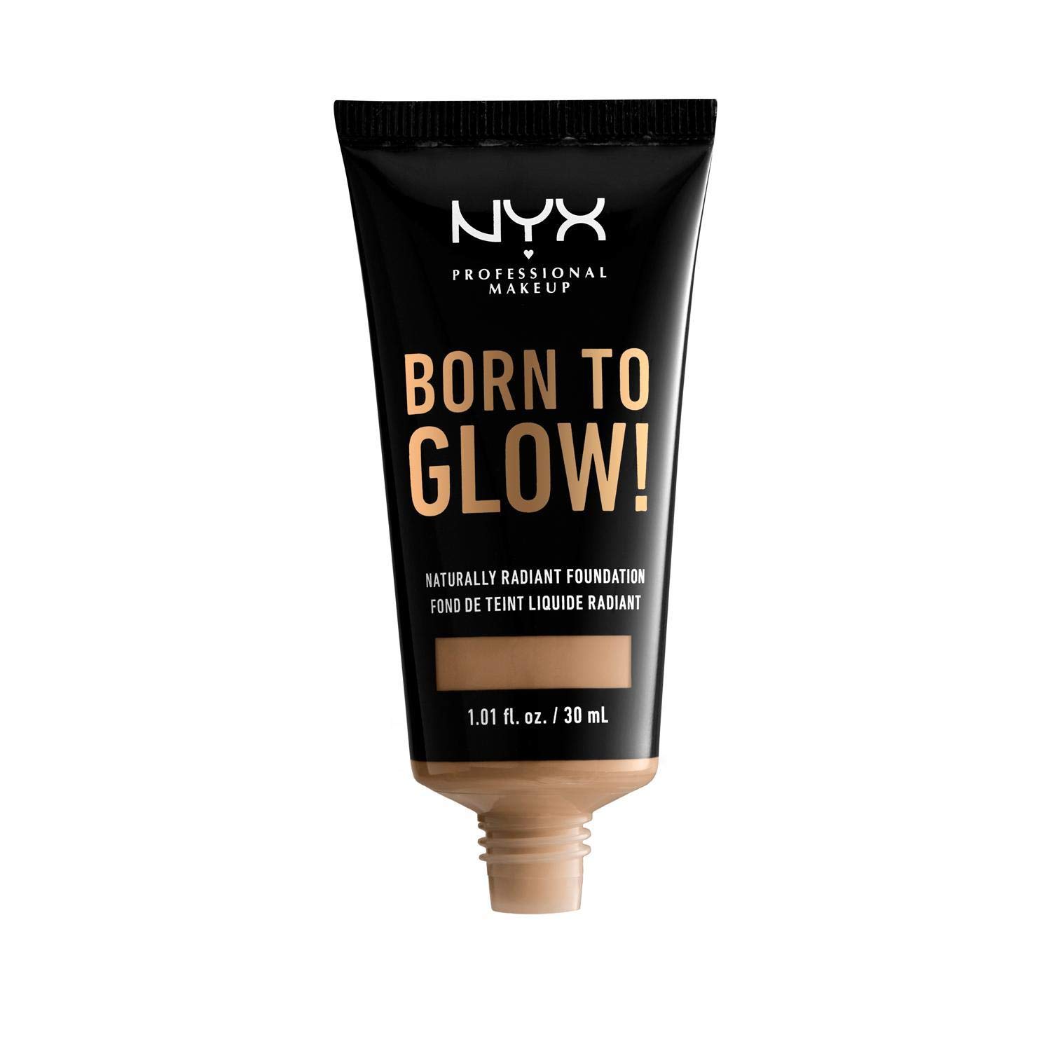 NYX PROFESSIONAL MAKEUP Born To Glow Naturally Radiant Foundation, Medium Coverage - Caramel