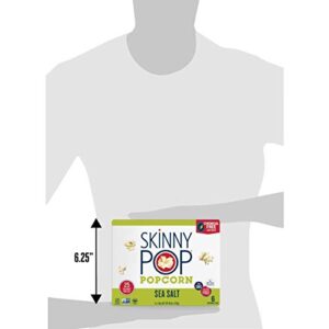 SkinnyPop Sea Salt Microwave Popcorn Bags, Healthy Snacks Microwavable Bags, 2.8 Oz, 12 Boxes (3 Bags per Box), 36 Bags Total, Skinny Pop, Healthy Popcorn, Gluten Free, 2.8 Ounce (Pack of 36)