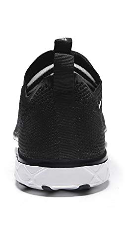 SUOKENI Women's Quick Drying Slip On Water Shoes for Beach or Water Sports Blackwhite,Size:US 7/EU 38