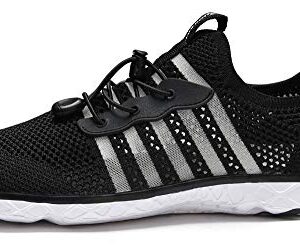 SUOKENI Women's Quick Drying Slip On Water Shoes for Beach or Water Sports Blackwhite,Size:US 7/EU 38