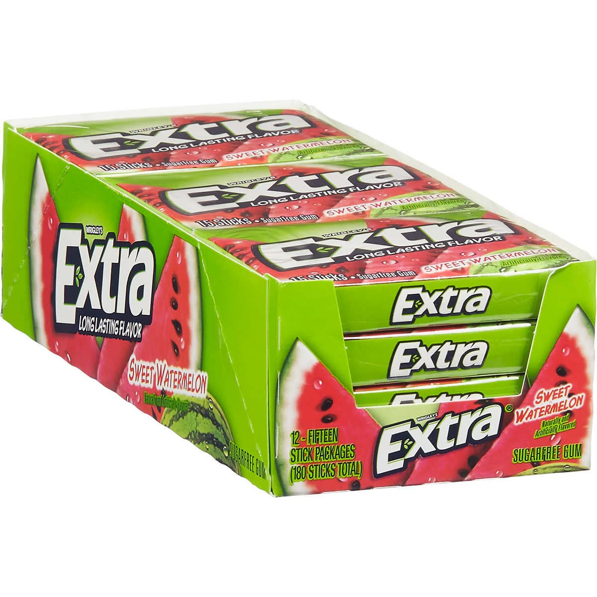 Extra Chewing Gum, Sweet Watermelon Sugarfree, 12 Ounce (Pack Of 12)