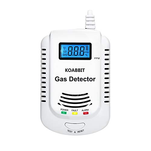 Combination Natural Gas and Carbon Monoxide Detector Plug in 2-in-1 Co Detector and Combustible Gas Detector,Propane,LPG,Gas Leak Detector for Kitchen/Home.