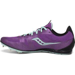 saucony women's vendetta 3 track spikes, purple/aqua, 6 m us