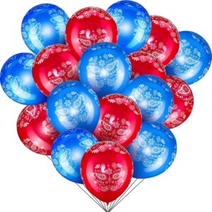 40 pieces western cowboy bandana balloons cowboy balloons large 12 inch latex bandana balloon blue red for western cowboy birthday wedding baby shower party decorations