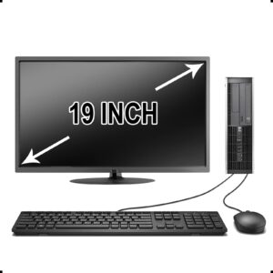 hp elite pc desktop computer package - intel quad core i5 3.1ghz, 8gb ram, 500gb, 19inch lcd monitor, keyboard, mouse, dvd, wifi adapter, windows 10 professional (renewed)