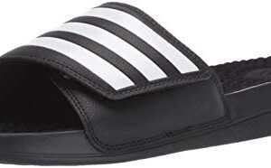 adidas Unisex Adissage Tuned Slides Sandal, Black/White/Black, 7 US Men