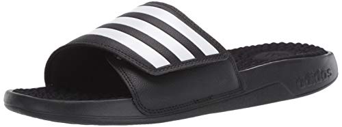 adidas Unisex Adissage Tuned Slides Sandal, Black/White/Black, 7 US Men