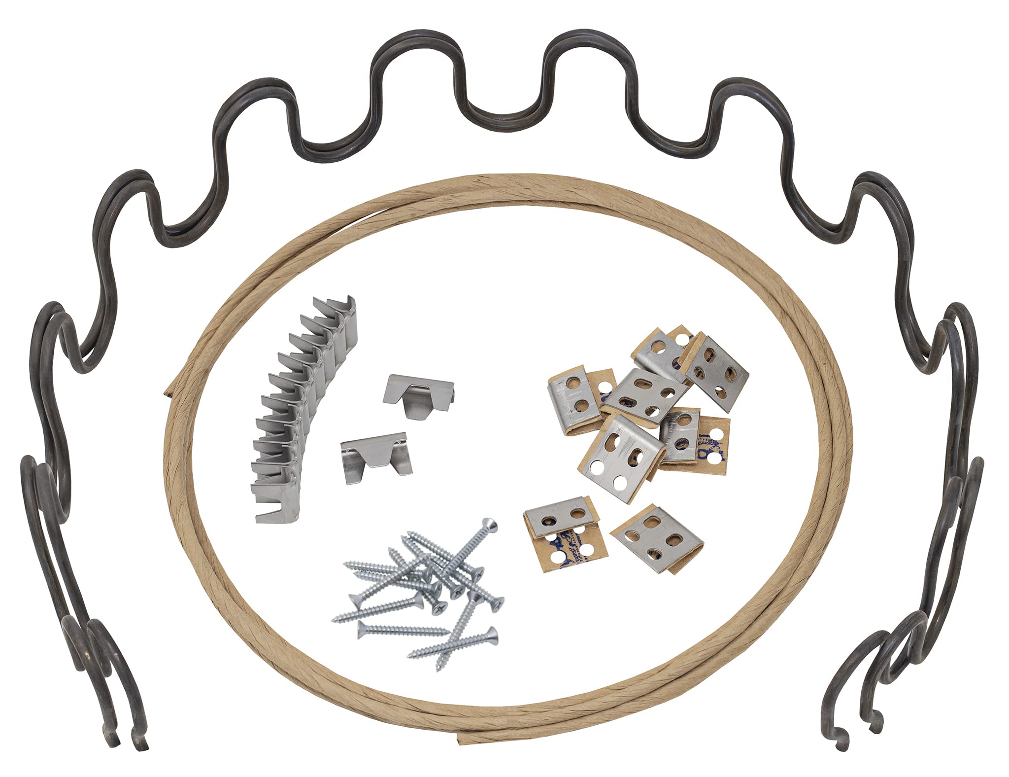 House2Home 27" Couch Spring Repair Kit to Fix Sofa Support for Sagging Cushions - Includes 2pk of Springs, Upholstery Spring Clips, Seat Spring Stay Wire, Screws, and Installation Instructions