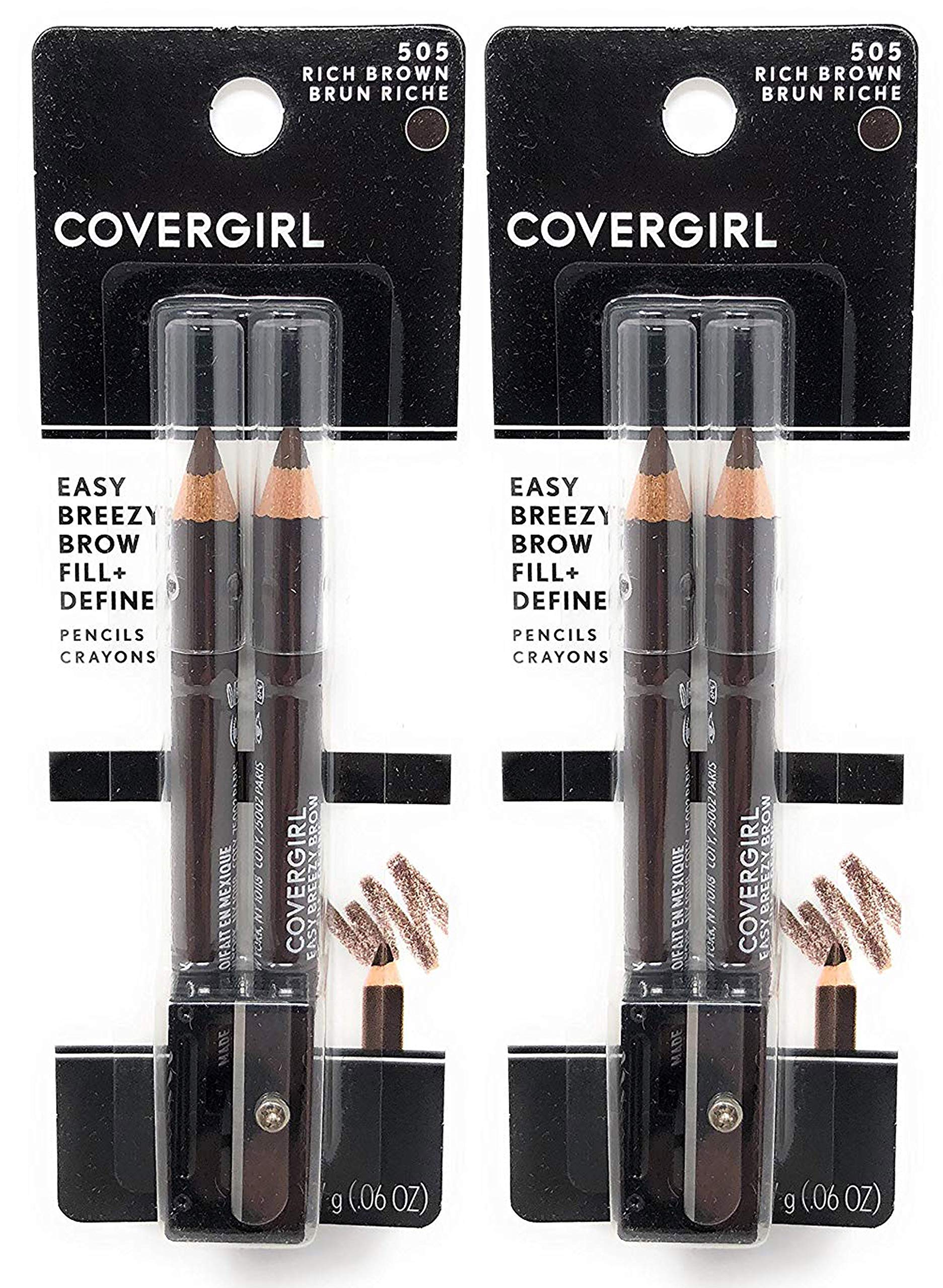 CoverGirl Brow & Eye Makers Brow Shaper & Eyeliner, Midnight Brown 505.06 oz (Pack of 2)