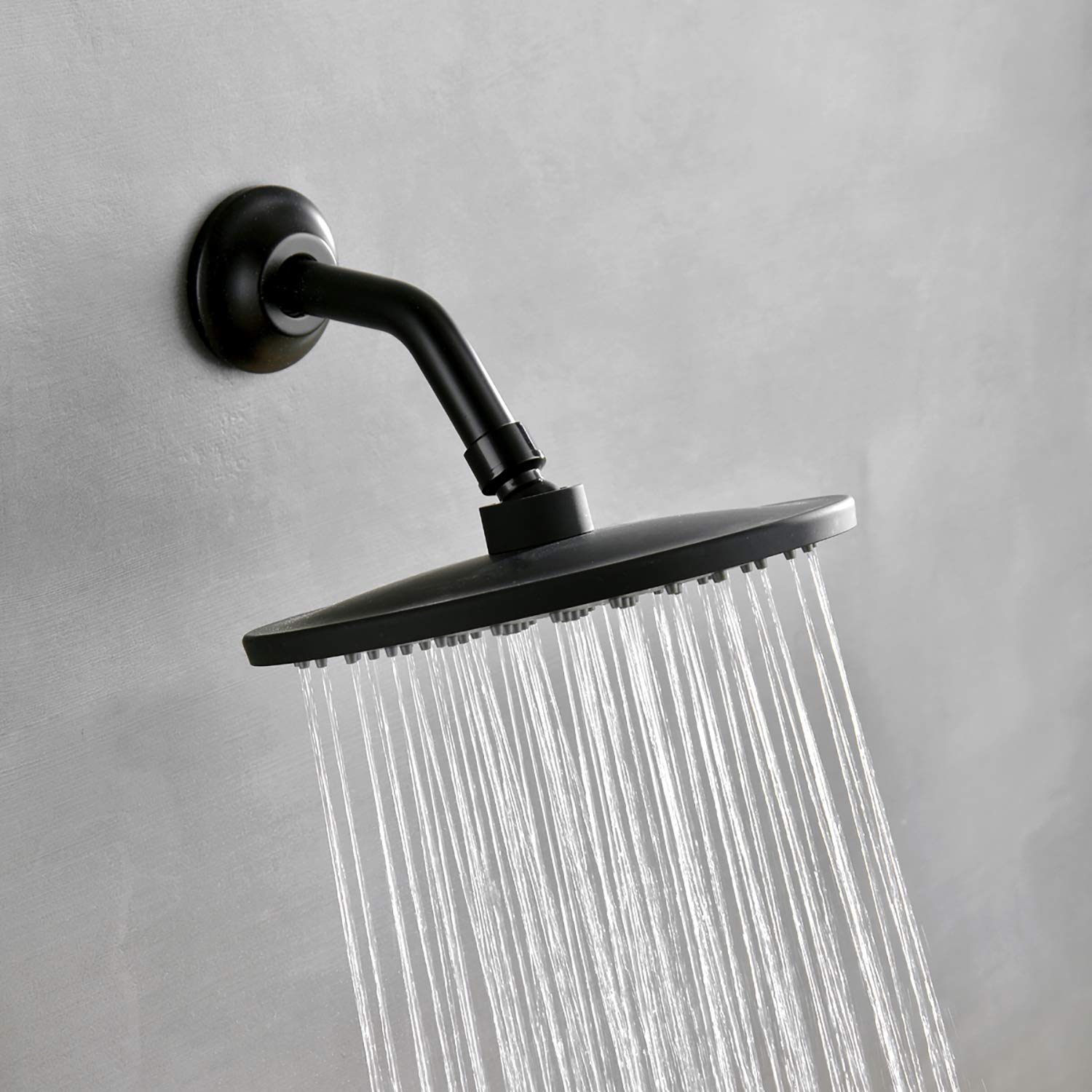 BESTILL Wall Mounted 6 Inch Extension Shower Head Arm, Shower Arm and Flange Included, Matte Black