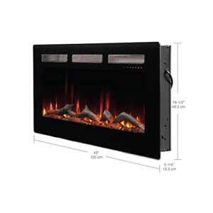 Dimplex Sierra 48" Wall-Mounted/Tabletop/Built-in Electric Linear Fireplace (Model: SIL48), 4777 BTU, 120 Volt, 1400 Watt, Black