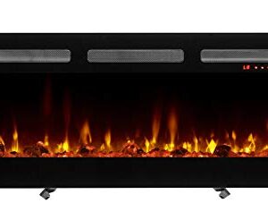 Dimplex Sierra 48" Wall-Mounted/Tabletop/Built-in Electric Linear Fireplace (Model: SIL48), 4777 BTU, 120 Volt, 1400 Watt, Black