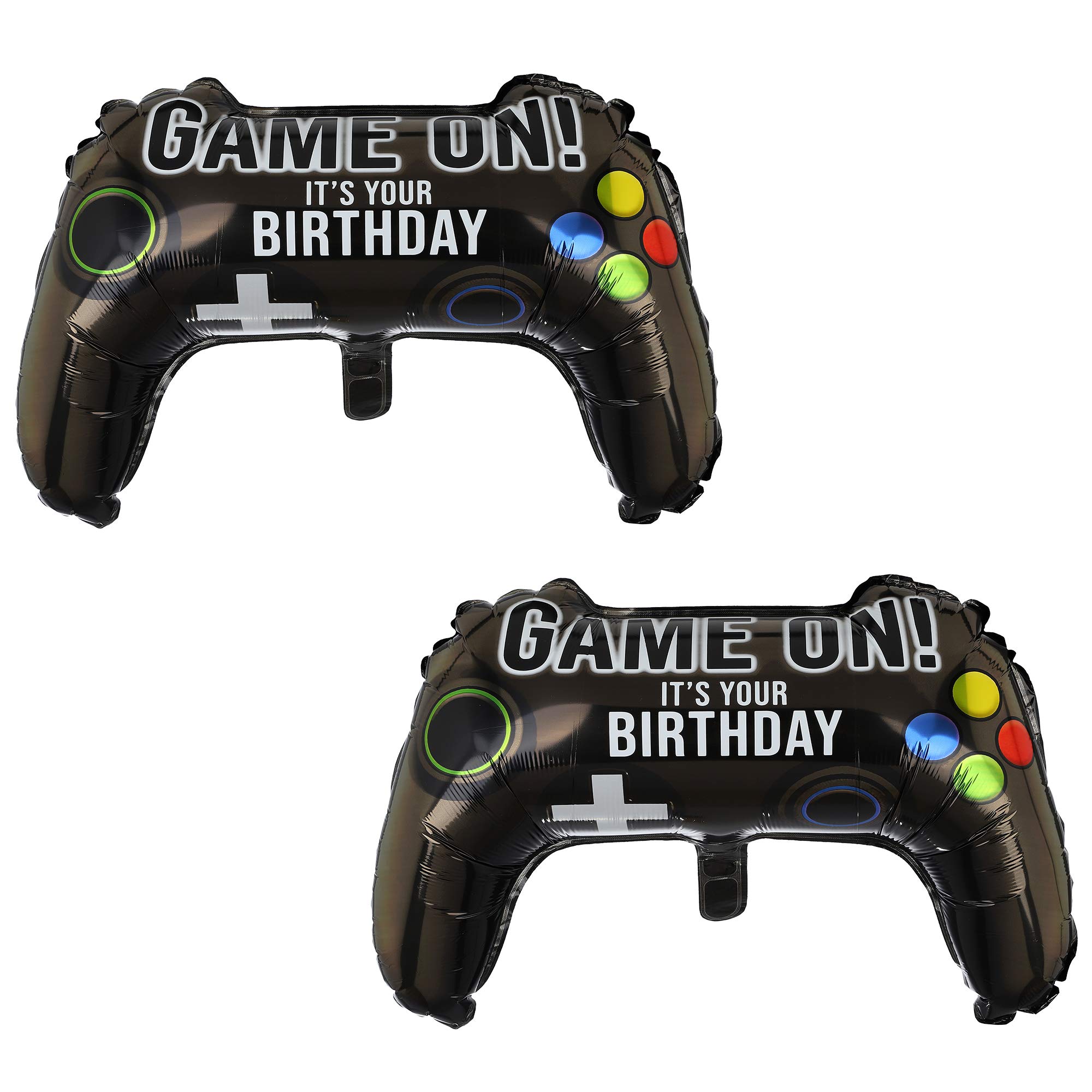 2 Pcs Video Game Controller Mylar Balloon Theme Party Boys Gaming Birthday Decorations