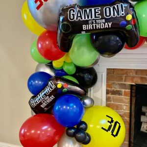 2 Pcs Video Game Controller Mylar Balloon Theme Party Boys Gaming Birthday Decorations