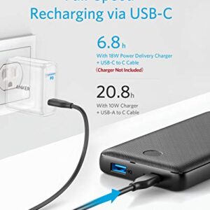 Anker USB C Power Bank, PowerCore Essential 20000 PD (18W) Power Bank, High Cell Capacity 20000mAh Portable Charger Battery Pack for iPhone 12/Mini/Pro/Max Pro/11/X, Samsung (PD Charger Not Included)