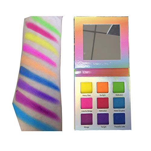 Highly Pigmented Eyeshadow Palette,YMH BEAUTE 9 Color Bright Eye Makeup Palette Colorful Matte Eye Shadow Palettes Long Lasting Waterproof Cruelty-free, Rainbow