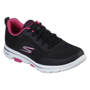 Skechers Women's Go Walk 5-Exqusite Sneaker, Black/Pink, 6