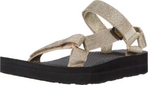 teva women's w midform universal sandal, metallic champagne, 8