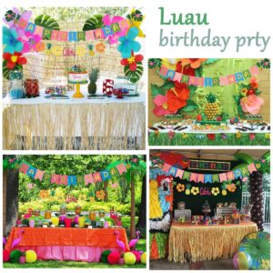 Hawaiian Party Decoration |Luau Party Supplies| Hawaiian Tropical Banner, Flamingo Garland for Pool Party Supplies,Tropical Party Decoration(set of 2),Birthday Banner for Beach Moana Party decorations