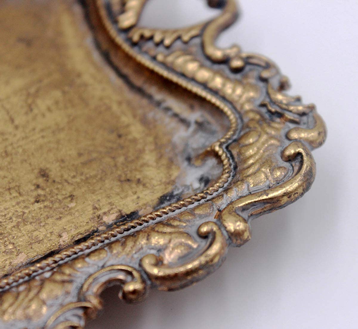 Funly mee Small Antique Trinket Dish Vintage Gold Jewelry Tray, Ring Holder